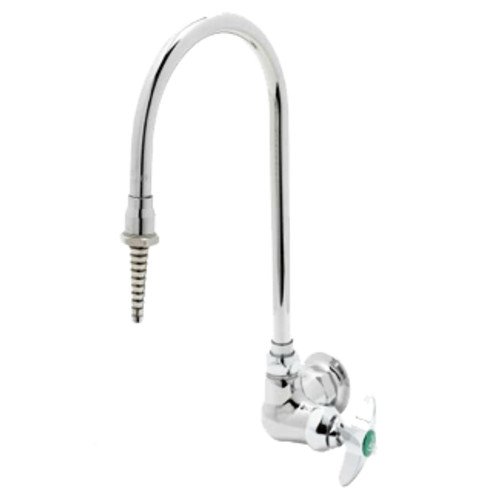 Lab Faucet, Single Temperature, Wall Mount, Rigid Gooseneck,