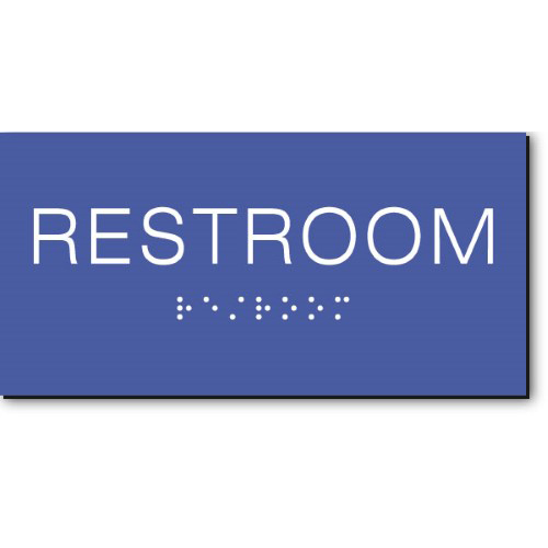 ADA Restroom Signs EP15RRCA CA Restroom Wall Sign | White on Blue