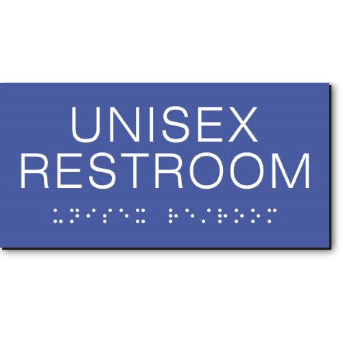 ADA Restroom Signs EP15URRCA CA UNISEX Restroom Wall Sign | White on Blue