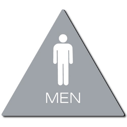 ADA Restroom Signs EP4421 CALIFORNIA MEN Restroom Door Sign | White on Gray