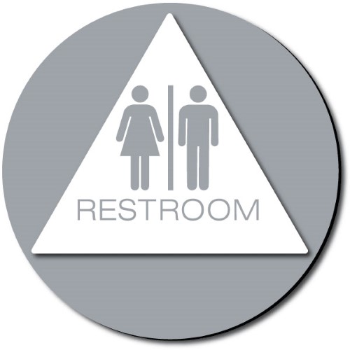 ADA Restroom Signs EP4425GW CALIFORNIA UNISEX Restroom Door Sign | Gray ...