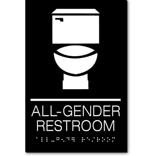 ADA Restroom Signs EP5333CA CA ALL GENDER Restroom Sign | White on Black