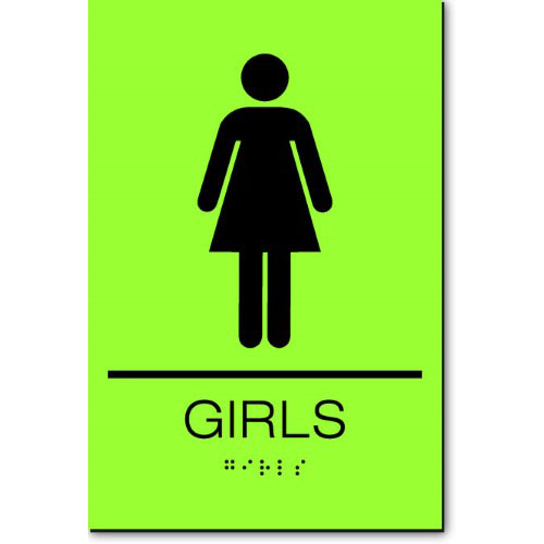 ADA Restroom Signs EPLG16CA CA GIRLS RESTROOM Sign - LaserGlow