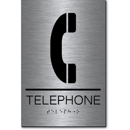 ADA Restroom Signs EPMA08CA CA TELEPHONE Sign | MG Brushed Aluminum